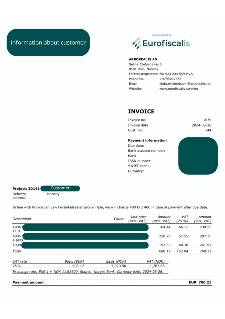Invoice Requirements Norway | Eurofiscalis International